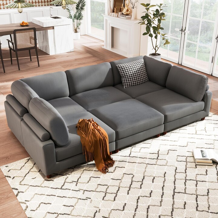 Eafurn Oversized Reversible Modular Sectional Sofa Convertible Cloud ...