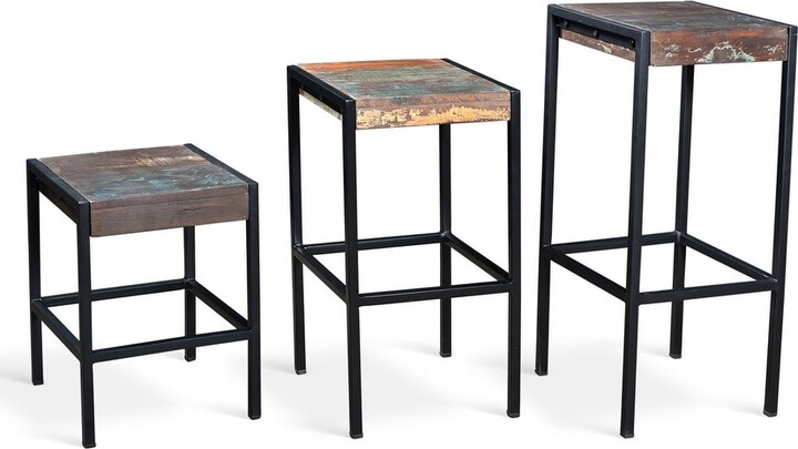 Timbergirl Solid Reclaimed Wood and Iron Stool - ShopStyle