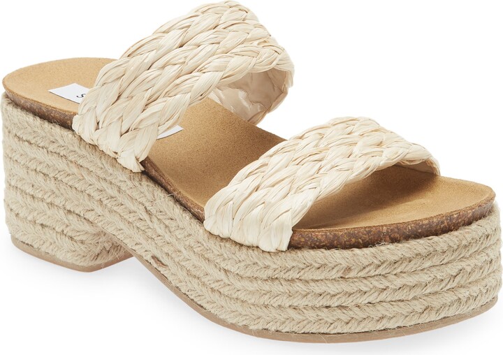 Steve Madden Known Raffia Platform Slide Sandal - ShopStyle
