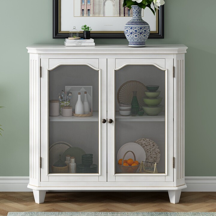 Rasoo U-style Accent Storage Cabinet Wooden Cabinet with Adjustable ...