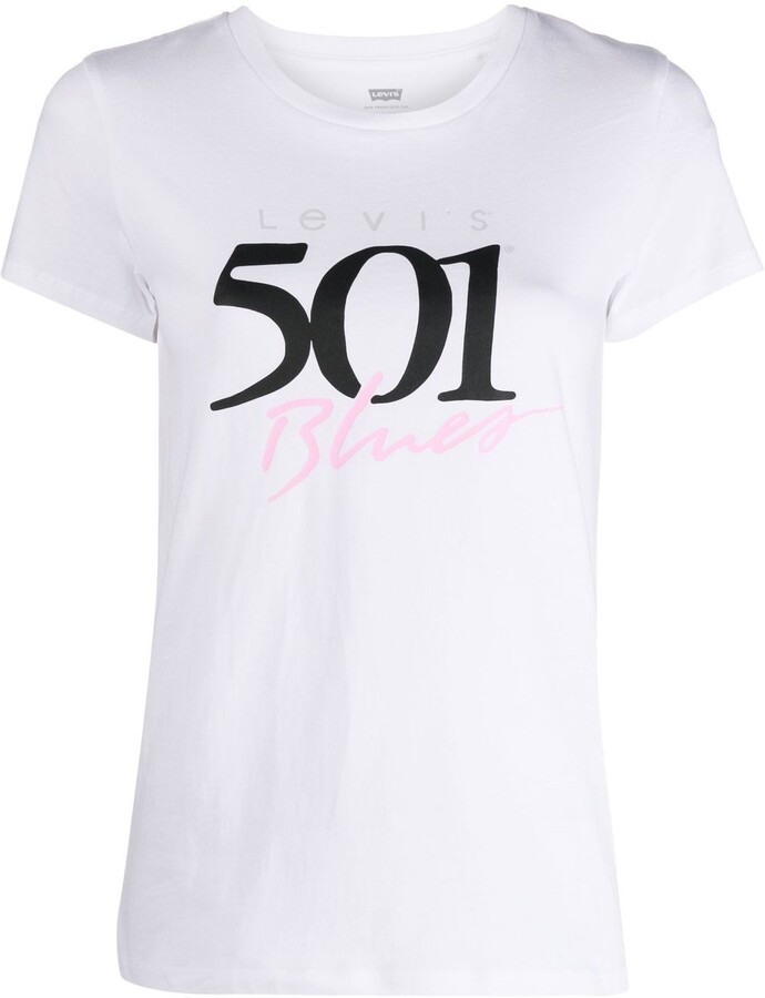 Levi's 501 logo cotton T-shirt - ShopStyle