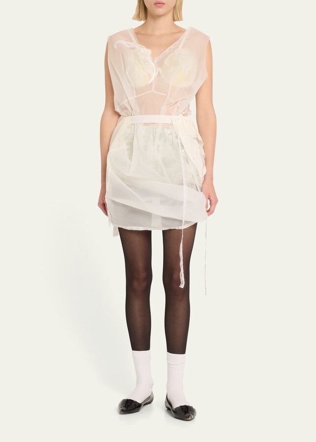 MARC JACOBS, RUNWAY Sheer Mini Dress with Lace Inserts - ShopStyle