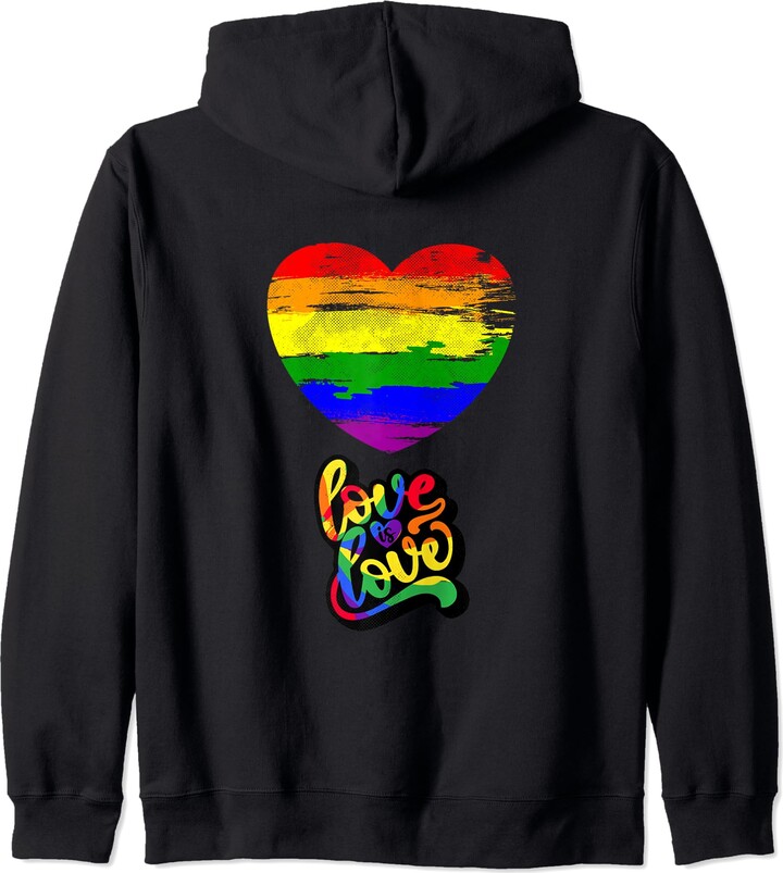 LGBT Rainbow Pride Flag Gifts and Apparel LGBTQ Pride Equality Rainbow Heart LGBT Love Zip ...