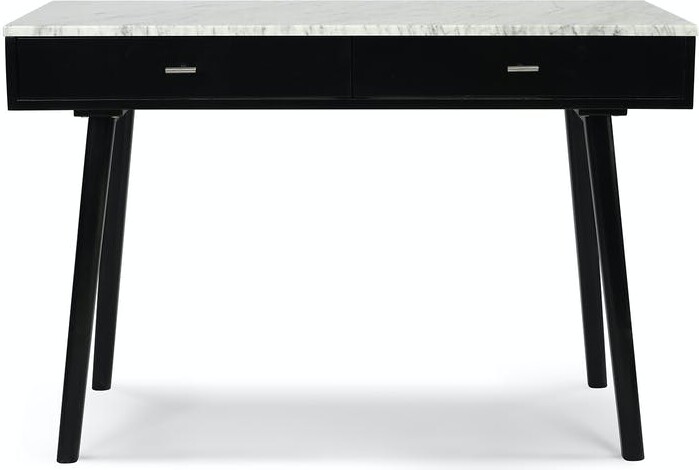 The Bianco Collection Viola 44" Rectangular Italian Carrara White ...