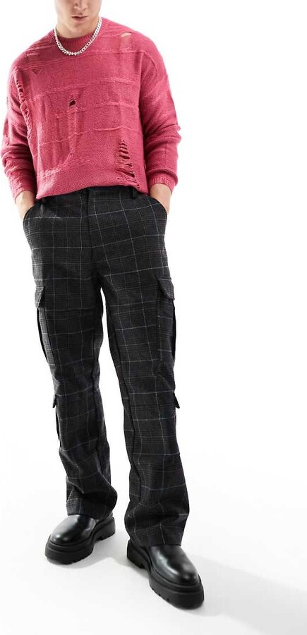 Guess Originals check cargo pants in black - ShopStyle Chinos & Khakis