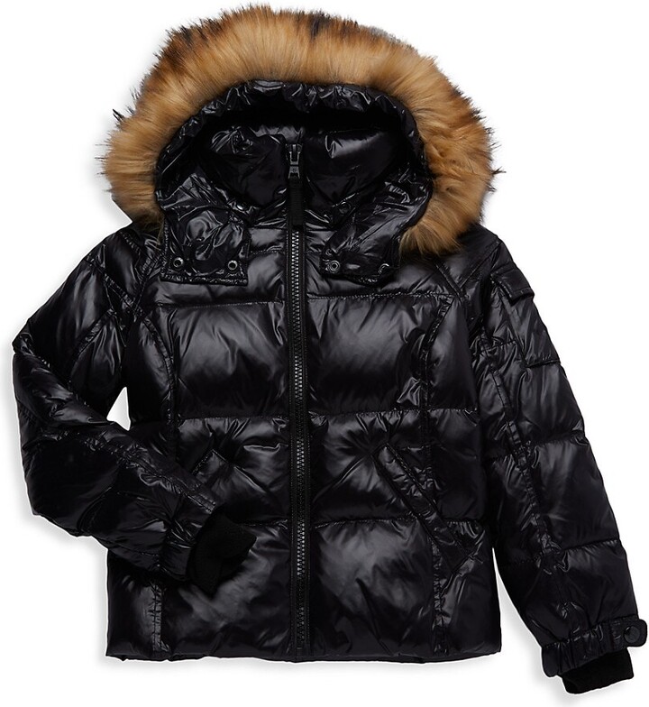 S13 Girl's Faux Fur-Trim Hooded Puffer Jacket - ShopStyle