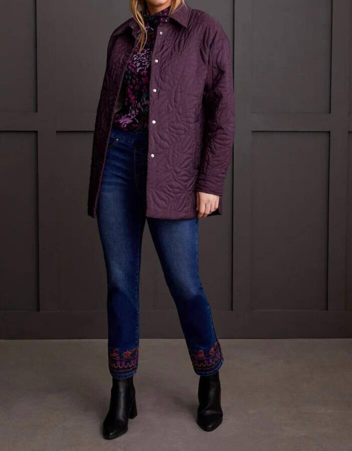 Tribal Quilted Snap Front Shacket In Raisin - ShopStyle Casual Jackets
