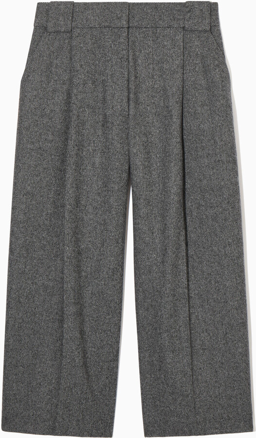 COS Regular Wool-Flannel Wide-Leg Culottes - ShopStyle