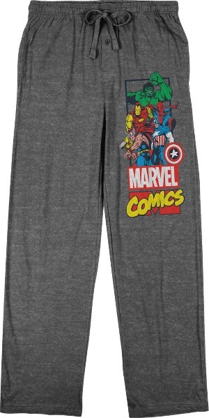 Marvel Universe Avengers Group Art Men's Graphite Heather Sleep Pajama ...