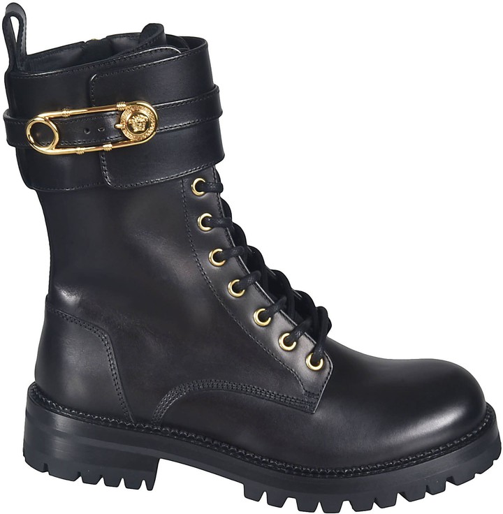 Versace Ankle-Lock Lace-Up Boots - ShopStyle