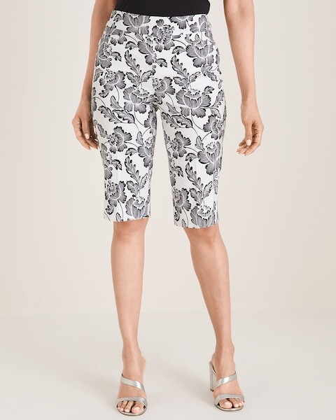So Slimming Brigitte Floral Slim Shorts - 13 Inch Inseam - ShopStyle