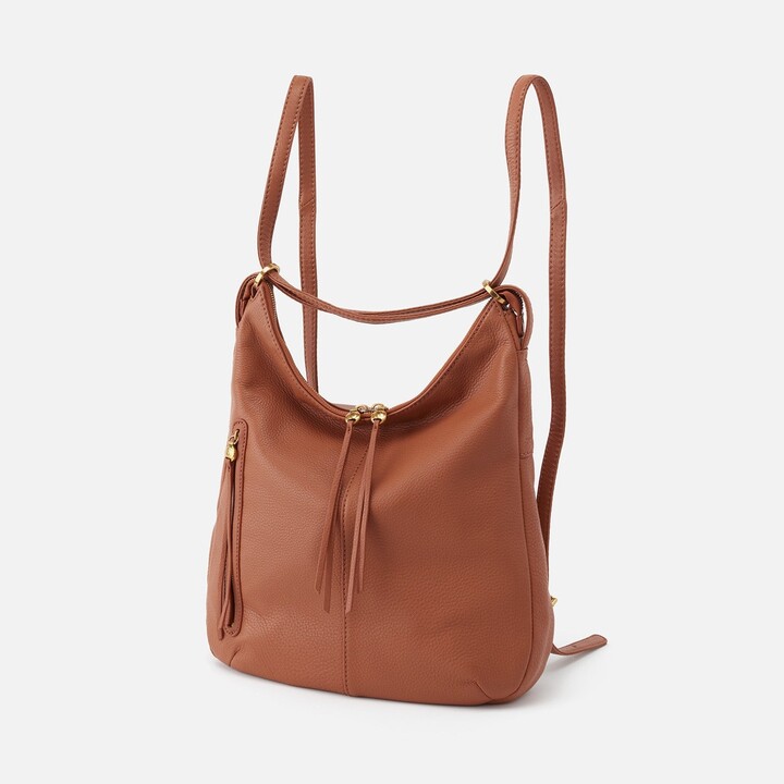 Hobo Merrin Convertible Backpack in Pebbled Leather - Cashew - ShopStyle