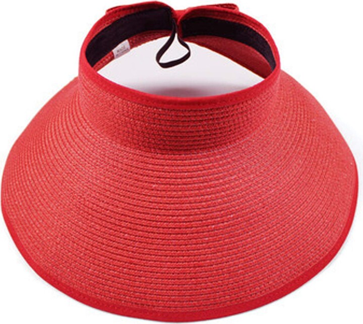Pudyor Women's UV Protection Wide Brim Roll-up Straw Sun Hat Sun Visor ...