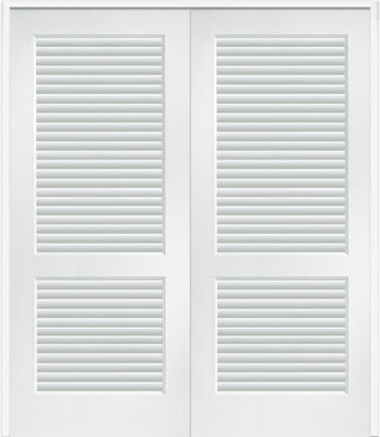 Verona Home Design Louvered Solid Manufactured Wood Primed Louver ...