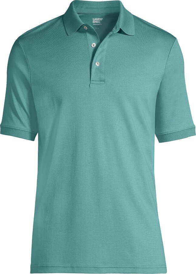 Lands End Short Sleeve Supima Polo Shirt Shopstyle