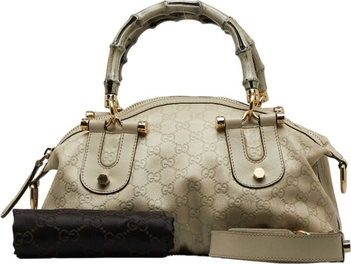 Gucci Bamboo leather handbag - ShopStyle Shoulder Bags