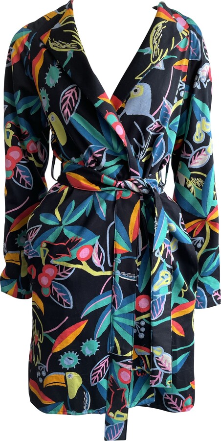 Women's Studio Courtenay Tropical Toucan Print Belted Coat - ShopStyle