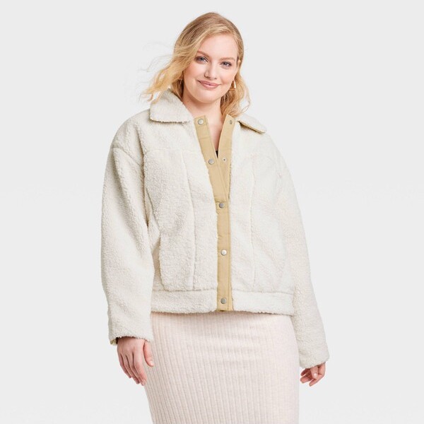 Universal Thread Women's Utility Faux Fur Jacket White - ShopStyle