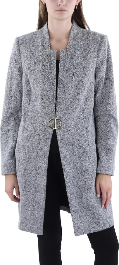 DKNY Womens Tweed Topper Collarless Blazer - ShopStyle