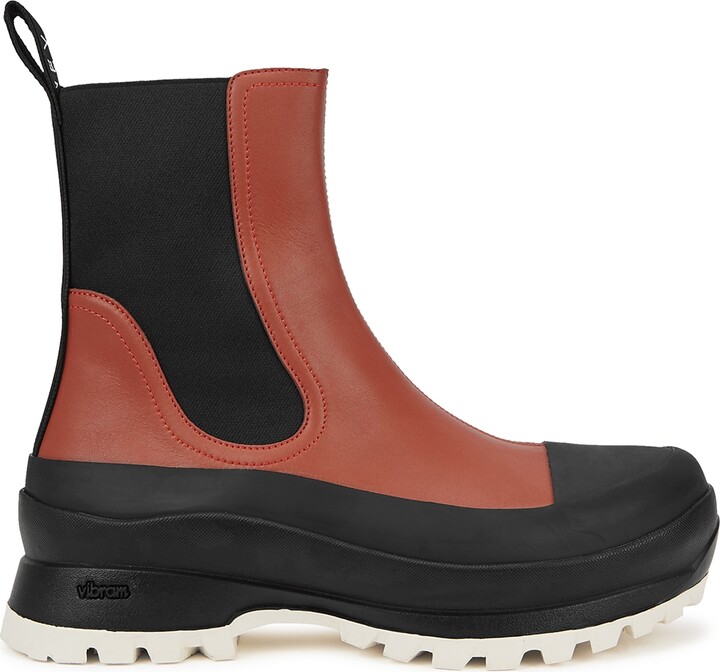 Stella McCartney Trace 40 Terracotta Faux Leather Chelsea Boots - ShopStyle