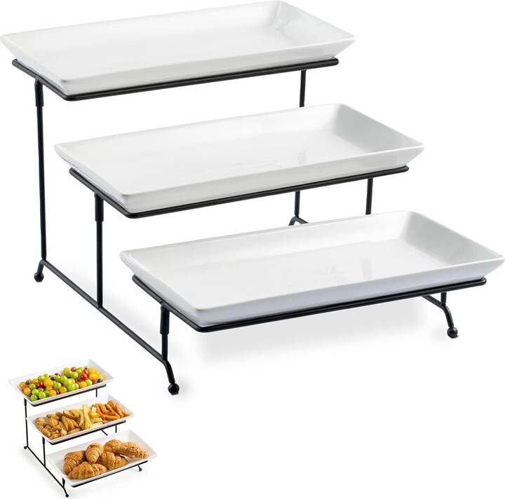 MANTRARAJ 3 Tier Serving Platter Trays Set Three Tier Food Dessert Cake ...