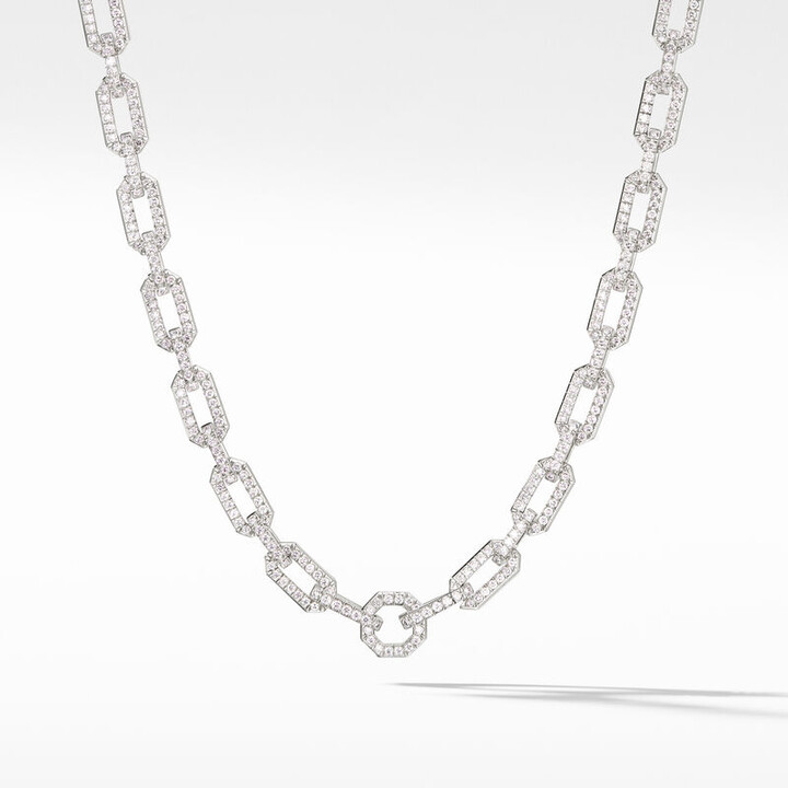 David Yurman Pave Chain Necklace In 18K White Gold With Diamonds ...