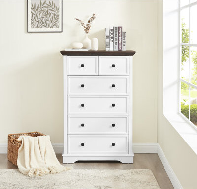 Winston Porter 6 Drawer Dresser,6 Drawers cabinet Tall Chest of Drawers Closet Organizers ...