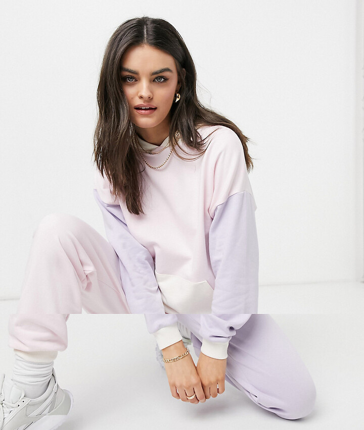 ASOS DESIGN tracksuit with oversized hoodie and sweatpants in pastel ...