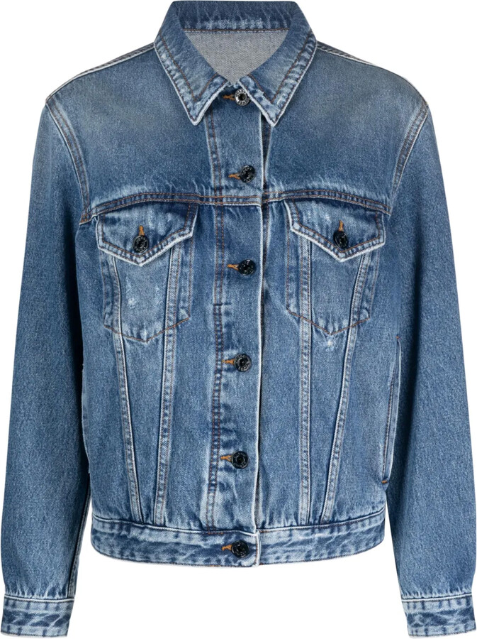 Jacob Cohen Distressed Denim Trucker Jacket - ShopStyle
