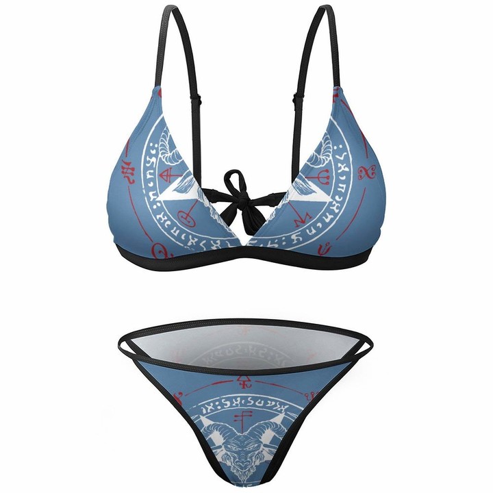 Symm Demon Baphomet Satanic Goat Head-1 Sexy Swimwear Bathing Suit ...