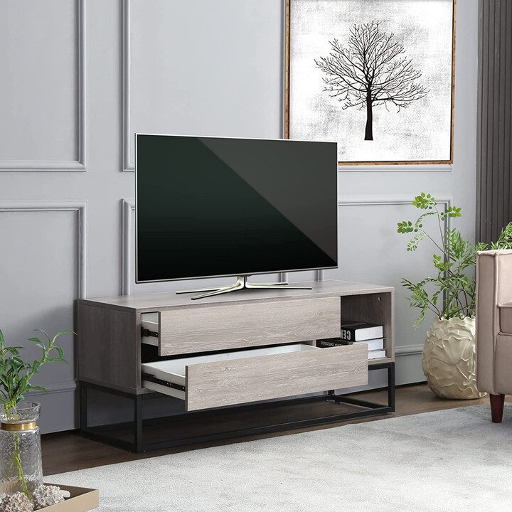 RASOO Modern Entertainment Center TV Stand with Ample Storage Space ...