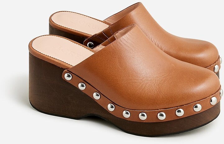 J.Crew Slip-on studded platform clogs - ShopStyle