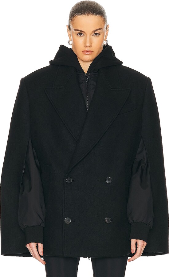 Wardrobe NYC Double Breasted Crop Cape in Black - ShopStyle