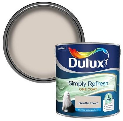 Dulux Simply Refresh One Coat Paint in Gentle Fawn – 2.5-litre tin ...