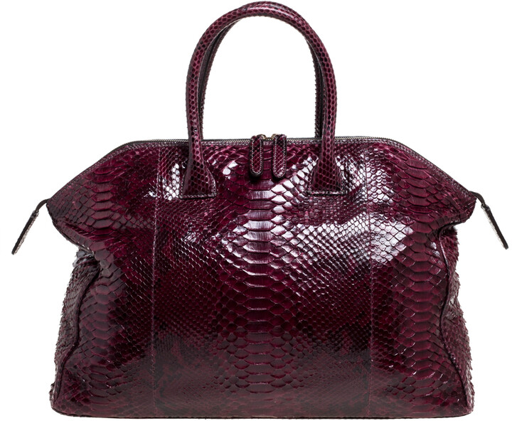 Zagliani Red Python Tomodachi Weekender Bag - ShopStyle