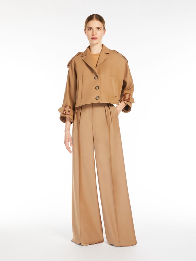 Max Mara Wool and cotton trench-style cape - ShopStyle