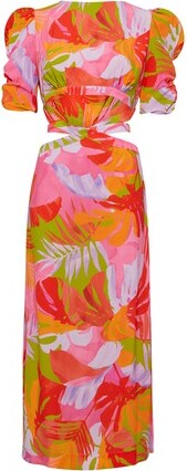 Farm Rio Colorful leaves midi dress - ShopStyle