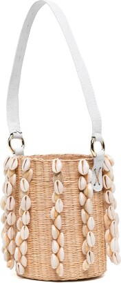 Sensi Shell-Detail Straw Bucket Bag - ShopStyle