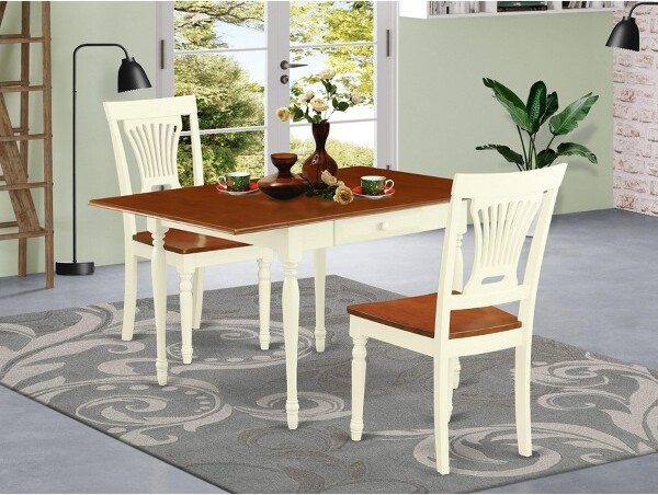 East West Furniture 3 Pc Kitchen Table set - Robust Two 9-Inch Drop ...