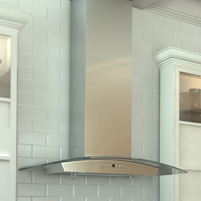 ZLINE 36" KZ 400 CFM Convertible Wall Mount Range Hood in Brushed ...