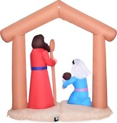 Fraser Hill Farms Pre-Lit Inflatable 7' Nativity Scene With Mary ...