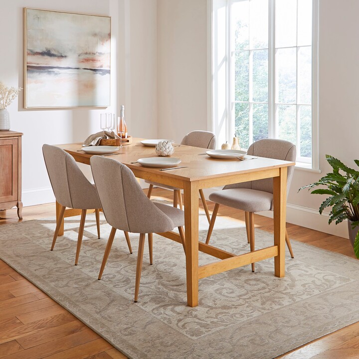 Dunelm Frederick 4-6 Seater Rectangular Extendable Dining Table Natural ...