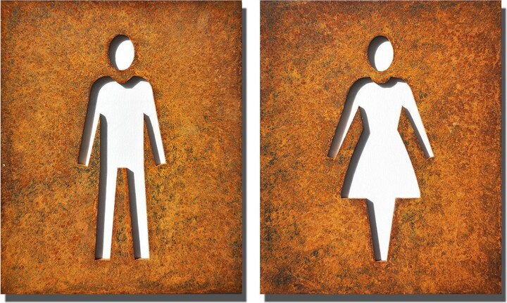 Etsy Toilet Signs Industrial. Metal Symbols. Wc Signs Rusty Metal ...