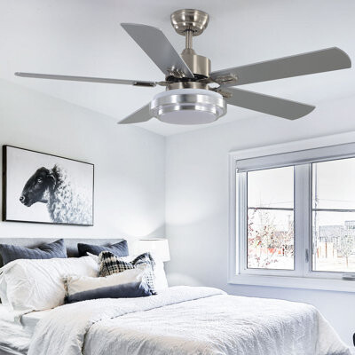 Latitude Run 52" Bobine 5 - Blade LED Standard Ceiling Fan with Remote ...