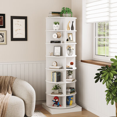 Hokku Designs 7 Tier 360 Rotating Shoe Rack Tower, Revolving Shoe Racks ...