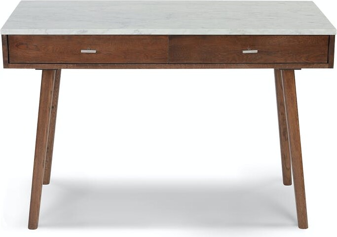 The Bianco Collection Viola 44" Rectangular Italian Carrara White ...