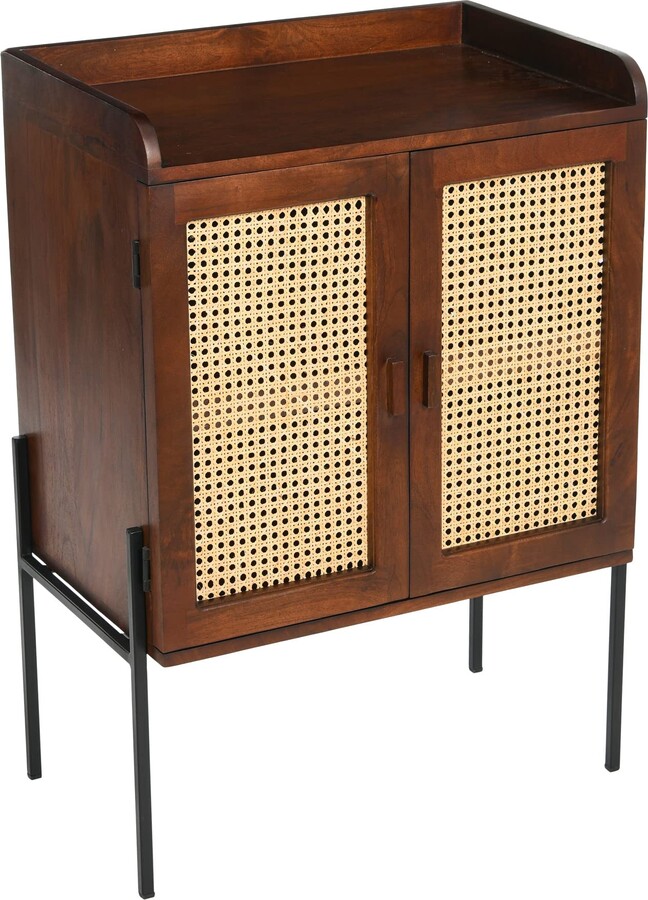 Creative Co-op Modern Wood and Metal Cane Panels - ShopStyle Bar Carts ...