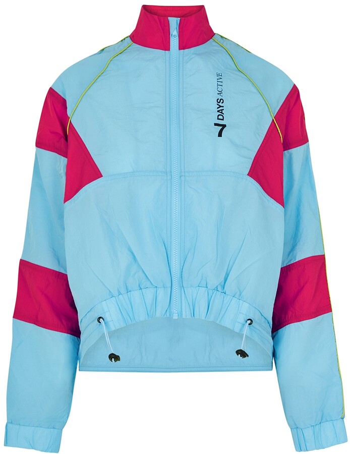 7 DAYS ACTIVE Asante blue panelled shell jacket - ShopStyle