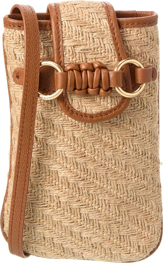 See by Chloe Saddie Vertical Jute & Leather Pouch - ShopStyle Clutches