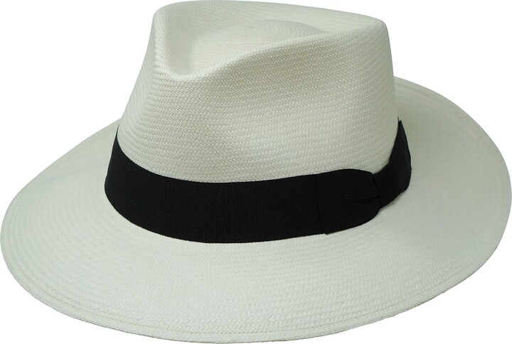 Borges & Scott White with Black Ribbon - Sundowner Panama Hat - XL ...